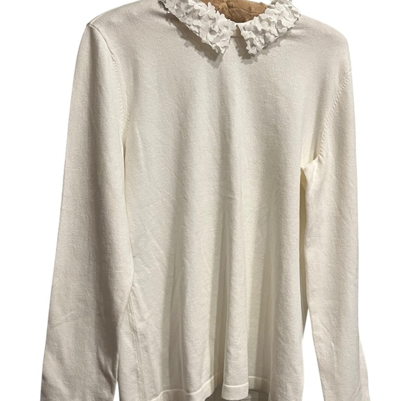 CeCe | Sweaters | Cece Cream Ruffled Collar Sweater | Poshmark